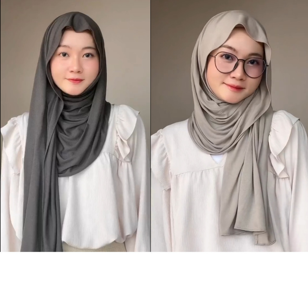 Jual Pashmina Kaos Jersey II Hijab Jersey II Pashmina Mleyot Flowly ...