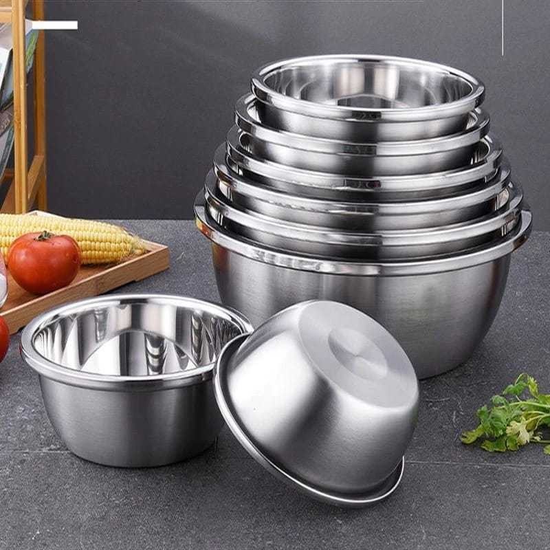Jual Baskom Ganom Tinggi Stainless Tebal Uk 18, 20, 22, 24CM / Loyang ...