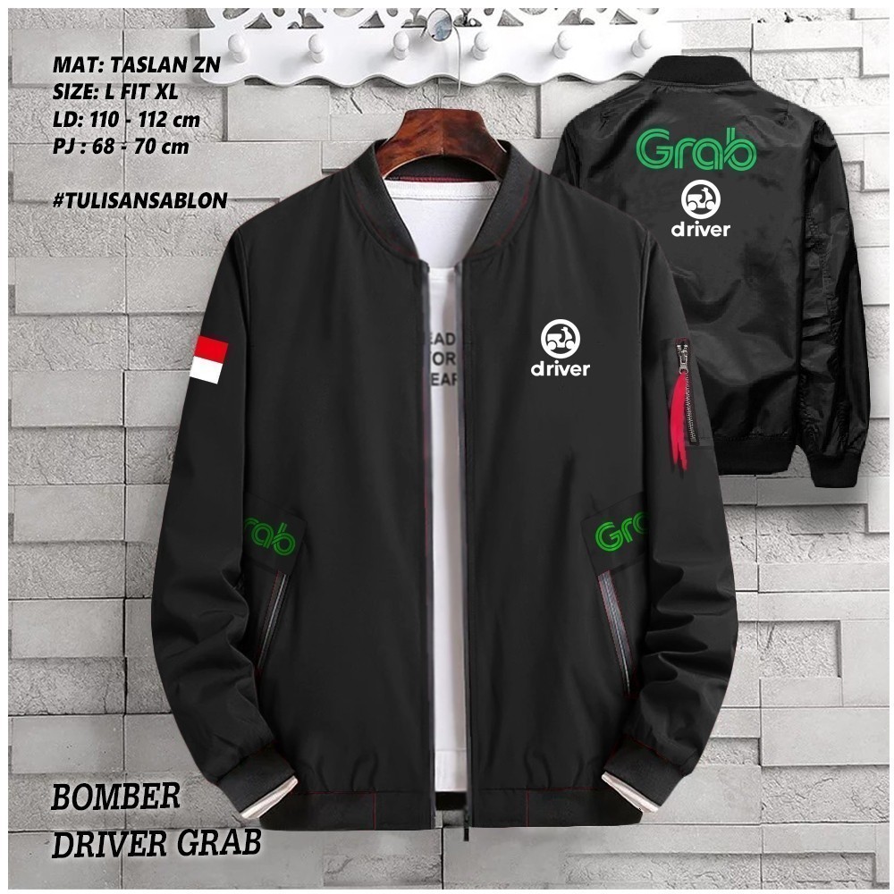 Jual JAKET BOMBER PARASUT GRAB DRIVER PRIA WANITA BISA BOLAK BALIK ...