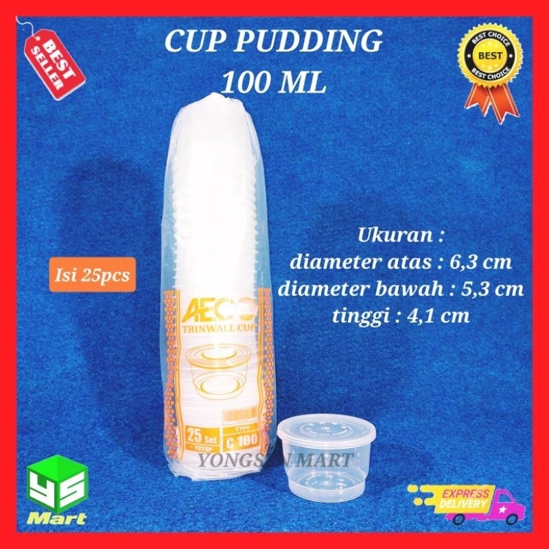 Jual cup pudding thinwall aeco puding 100ml 150ml | Shopee Indonesia