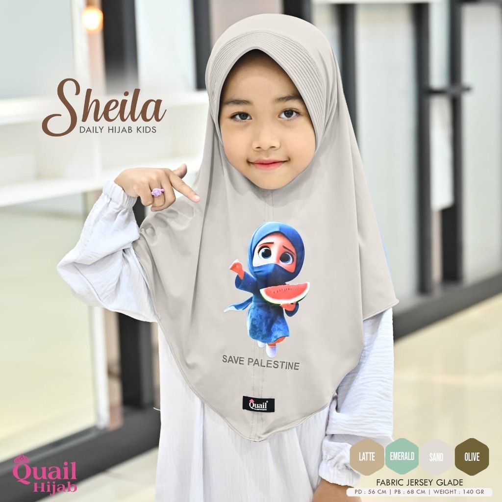 Jual Sheila Hijab Anak original Quail Hijab Wanita Jersey Hijab anak ...