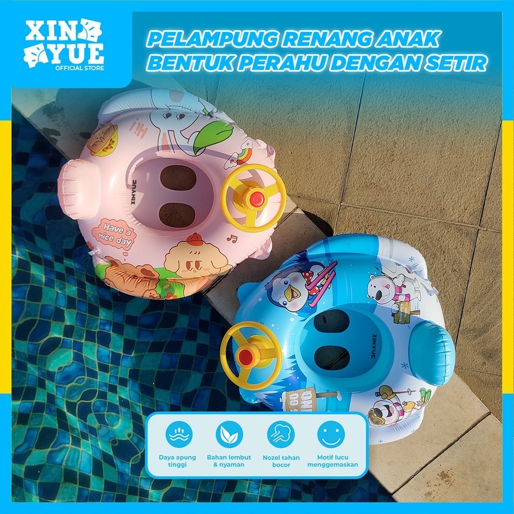 Jual Xin Yue Pelampung Duduk Anak Bentuk Perahu Kemudi Premium PVC Pompa Tiup Angin Inflatable ...
