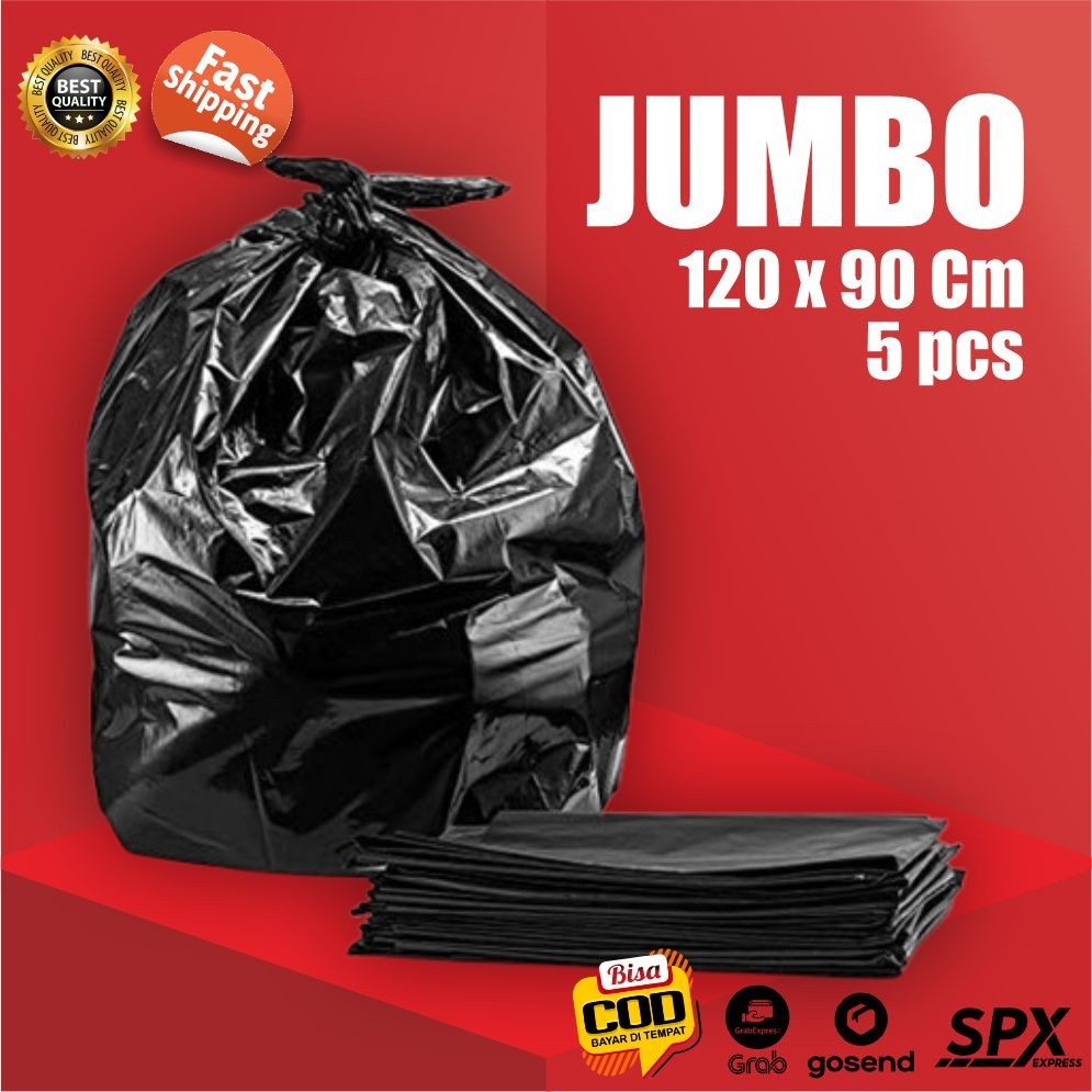 Jual Plastik Sampah Kantong Plastic Trash Bag Jumbo Super Besar Hitam 1 ...