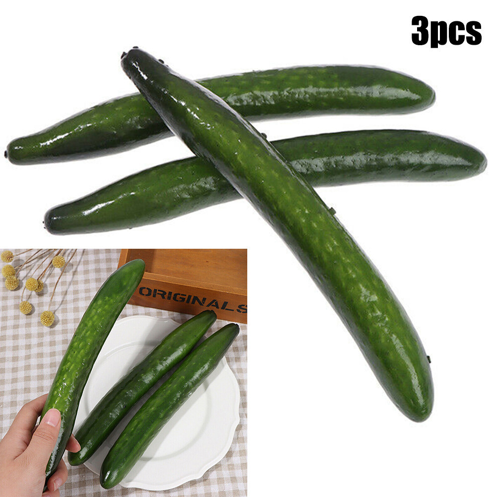 Jual 3pc Artificial Fake Cucumber Aubergine Brinjaul Model Hotel ...