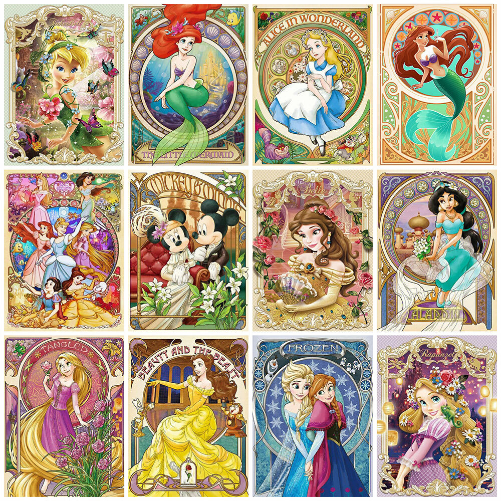 Jual Disney Diamond Painting Mermaid Cartoon Kits Alice Princess ...