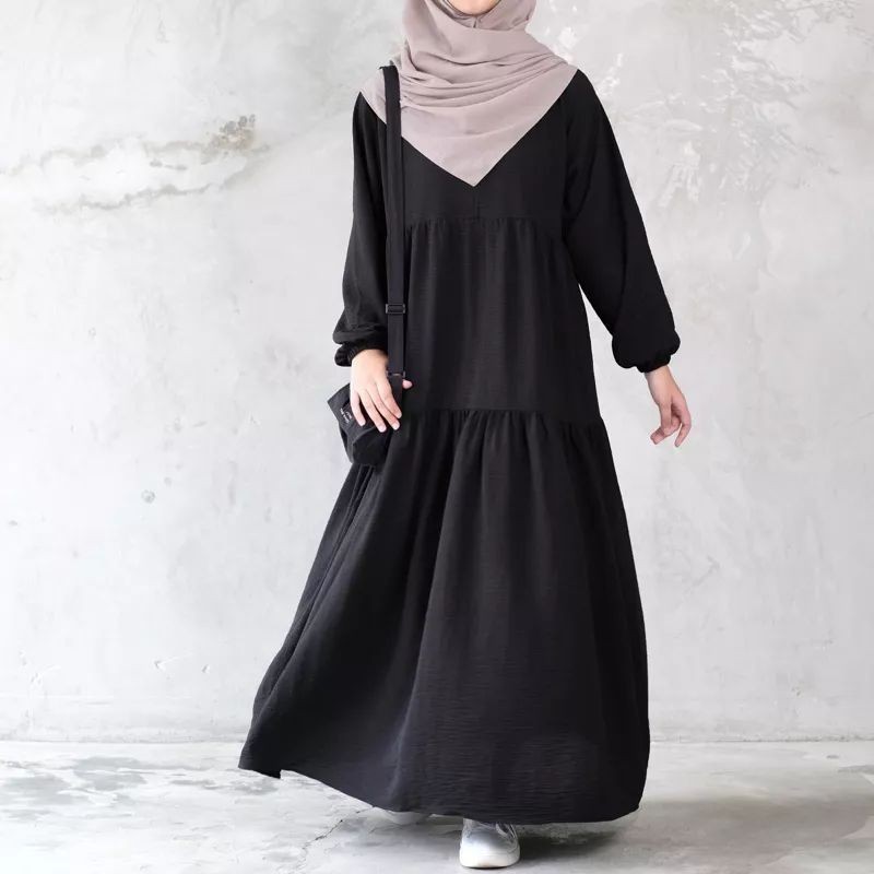 Jual Baju Gamis Anak Hitam Putih Polos Serut Tanggung Remaja Terbaru ...