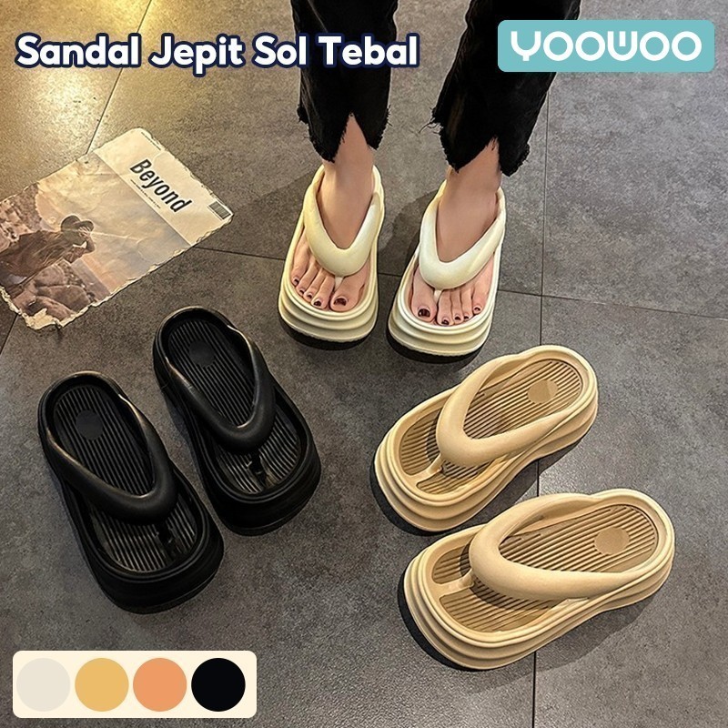 Jual YooWoo Sandal Wanita / Sandal Jepit Wanita / Sandal Wedges ...