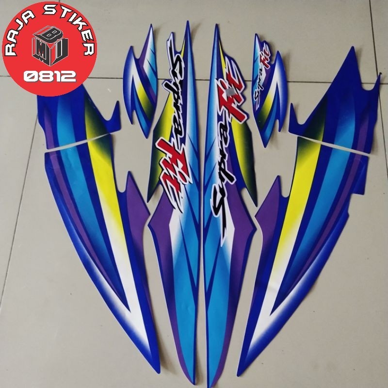 Jual striping honda supra fit 2003 2004 biru full stiker motor list ...