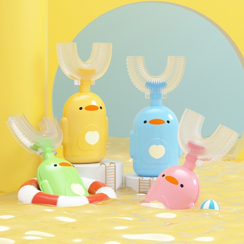 Jual Cartoon Duck Baby Children Kid Manual Toothbrush 360 Degree U ...