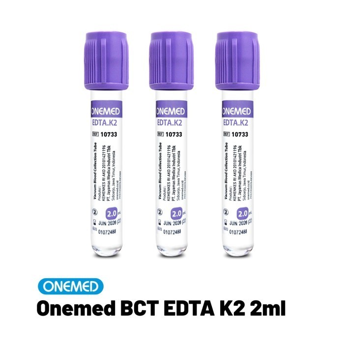 Jual ONEMED Tabung Darah Blood Collection Tube EDTA K2 PET 2 Ml Isi 100 ...