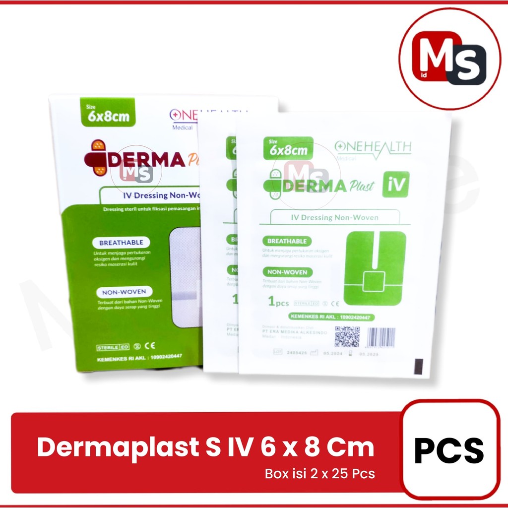 Jual Dermaplast S IV Dressing 6 x 8 Cm Plester Fixasi IV / Satuan ...