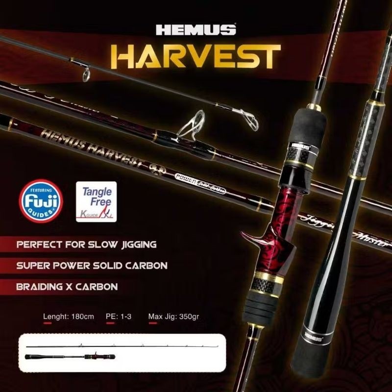 Jual Joran JIGGING Hemus Harvest - Carbon dan FUJI | Shopee Indonesia