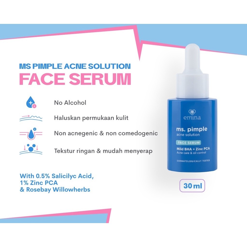 Jual Emina Ms. Pimple Acne Solution Face Serum 30 mL - Serum Wajah ...
