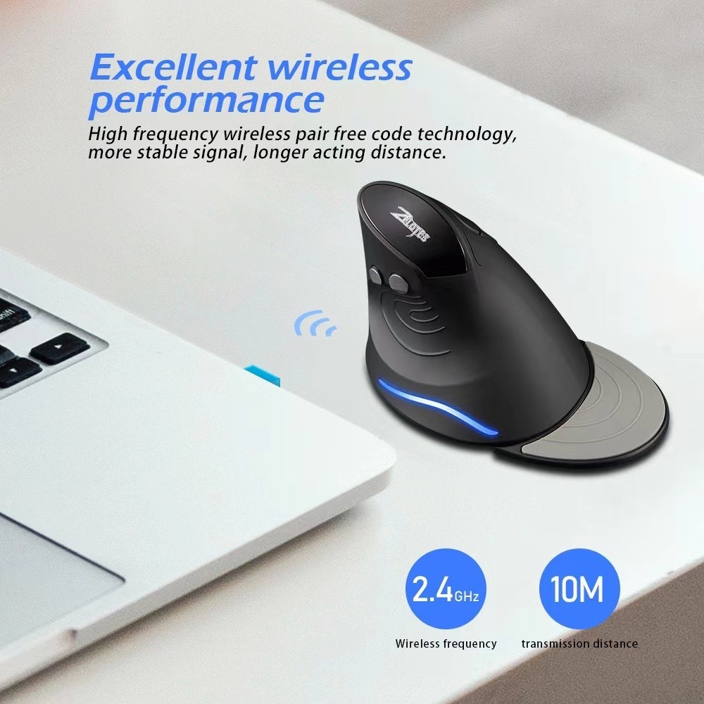 Jual Zelotes F17 Wireless Ergonomic Vertical Gaming Mouse 2400 DPI 6 ...
