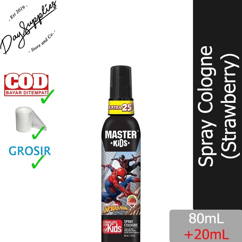 Jual Master Kids Spray Cologne Spiderman STRAWBERRY 100mL (80mL + 20mL ...