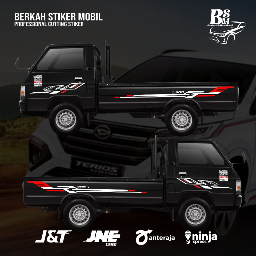 Jual Stiker mobil pick up l300 cutting stiker list body pick up l300 ...