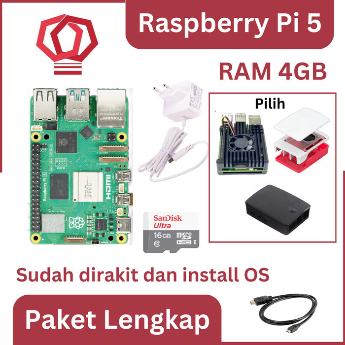 Jual ES99 Raspberry Pi 5 4GB Paket Lengkap Siap Pakai UK Pi5 4 GB ...