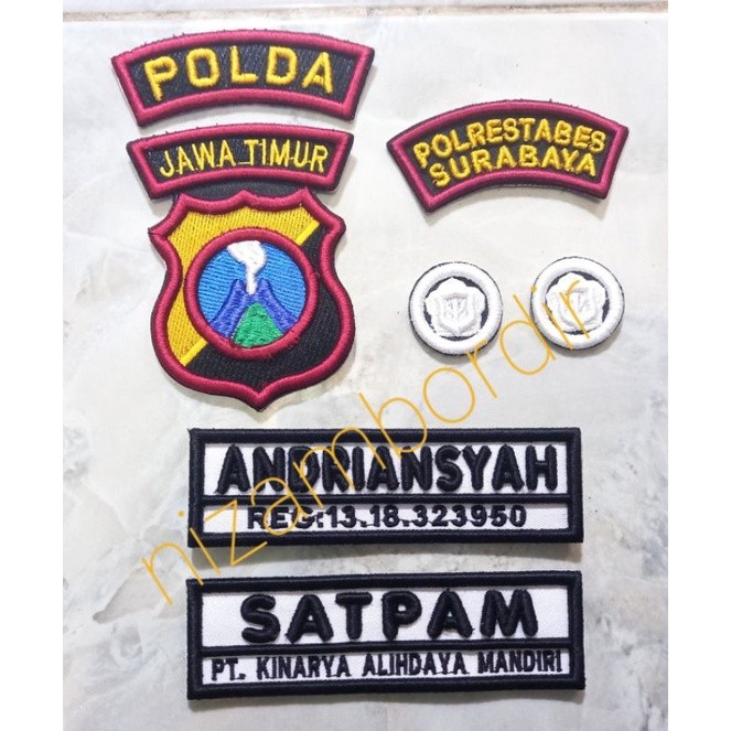 Jual Bordir atribut satpam super TIMBUL 3D,BISA REQUEST LOGO POLDA ...