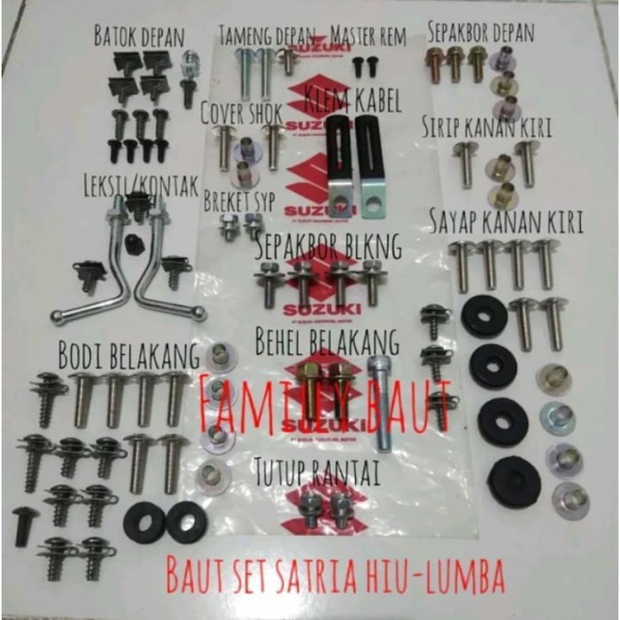 Jual baut skrup mur karet bosh full set body suzuki satria hiu 2tak ...