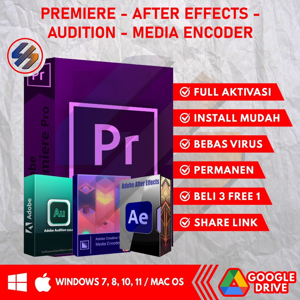 Jual Premiere/After Effects/Audition/Media Encoder Full Version 2024, 2023, 2022, 2021, 2020 ...