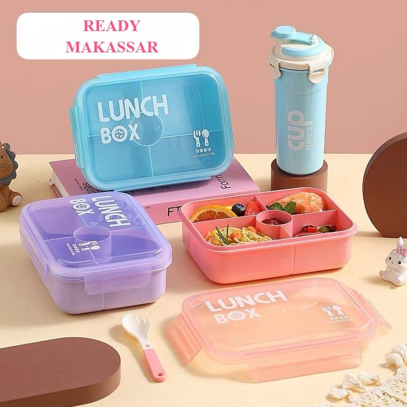 Jual EMILY LUNCH BOX SET 5 SEKAT FREE BOTOL MINUM 400ml / TEMPAT MAKAN ANAK / TEMPAT BEKAL 5 ...
