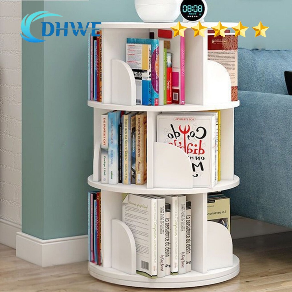 Jual DHWE Rak Buku Putar Model Kotak & Bulat Dekorasi Ruangan ...