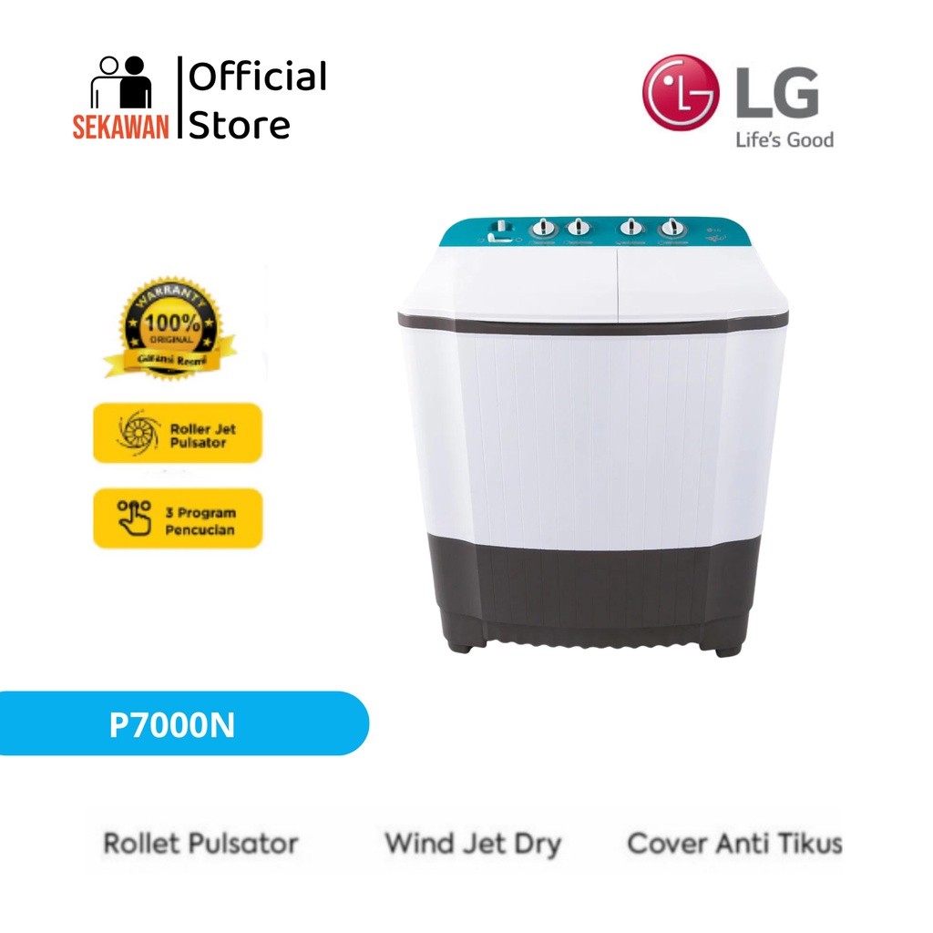 Jual Mesin Cuci LG 2 Tabung 7 kg P7000N | Shopee Indonesia