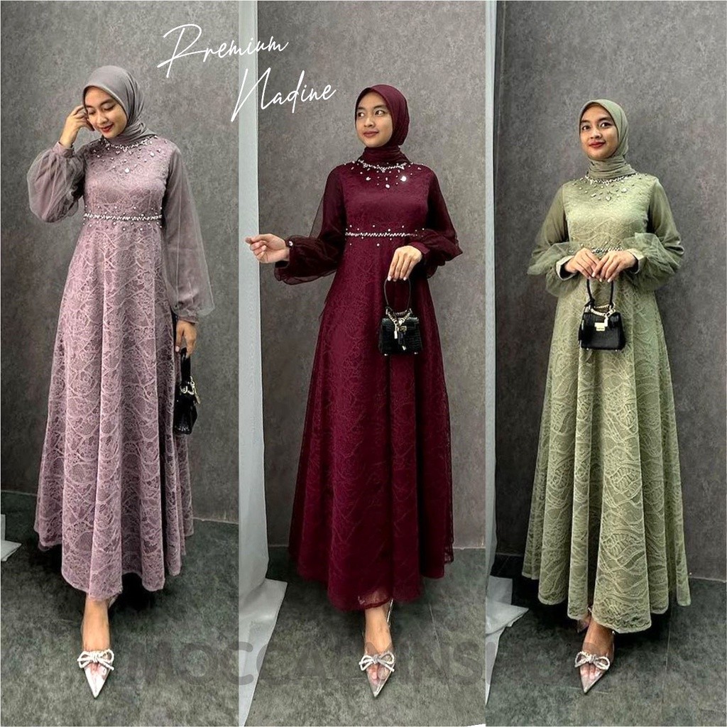 Jual Dress Raya 2025 Dress Wanita Premium Gamis Kondangan Pesta Muslim ...