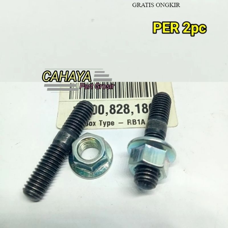 Jual 2 set BAUT TANAM M8x40 BAUT 12 DOBLE DRAT STANDAR BAUT KNALPOT ...