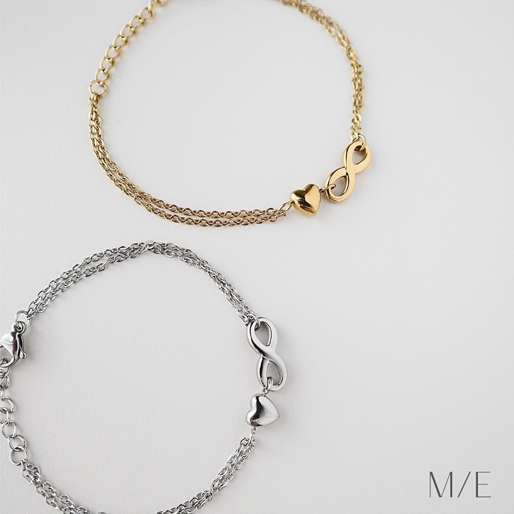 Jual Meree Aeri Infinity Love Bracelet Stainless Steel 18k Gold Plating ...