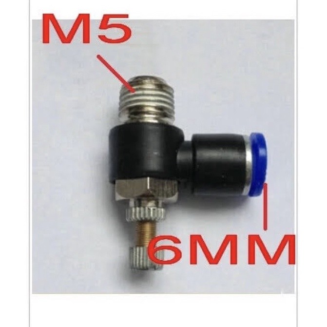 Jual Pneumatic Fitting SL 6-M5 / 6mm-M5 Flow Speed Control Valve ...