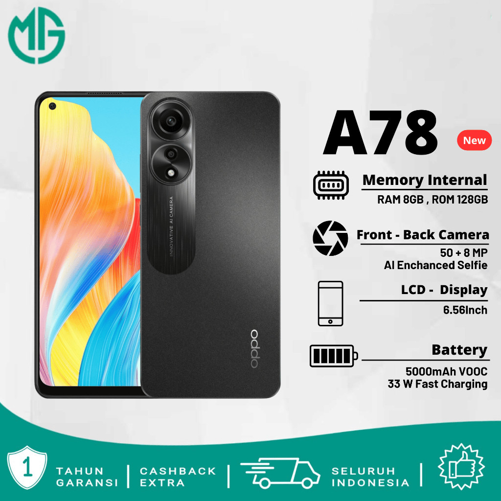 Jual Handphone Smartphone Hp Oppo A78 5G 8/128 GB - 8/256GB Smartphone ...
