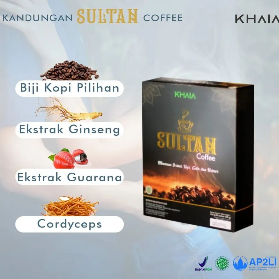 Jual (Asli 100%) 1 Box isi 10 Sachet Kopi Sultan Khaia Ginseng Herbal Minuman Penambah Stamina ...