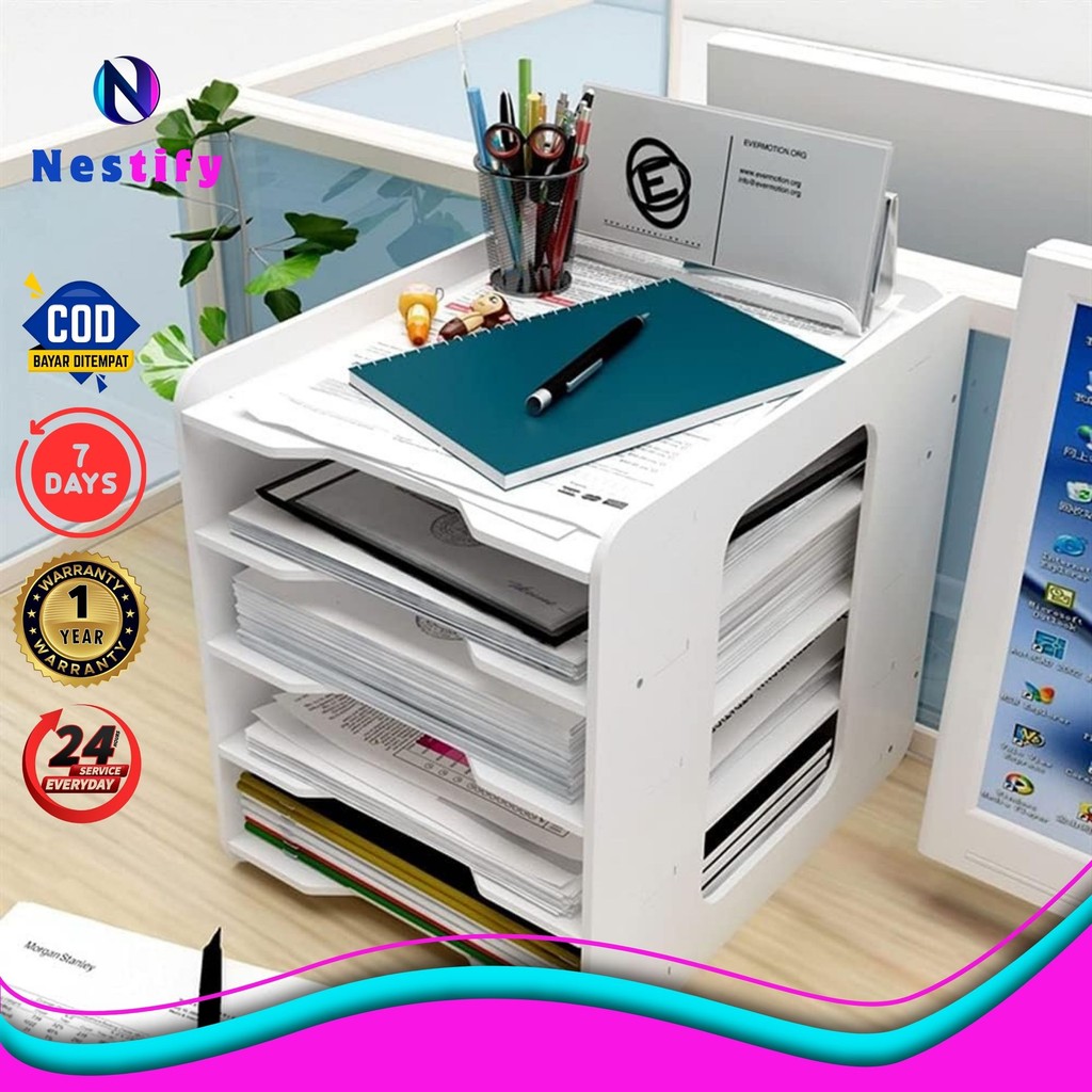Jual Nestify - Rak Meja Desk Organizer Multi-sekat Penyimpanan File ...