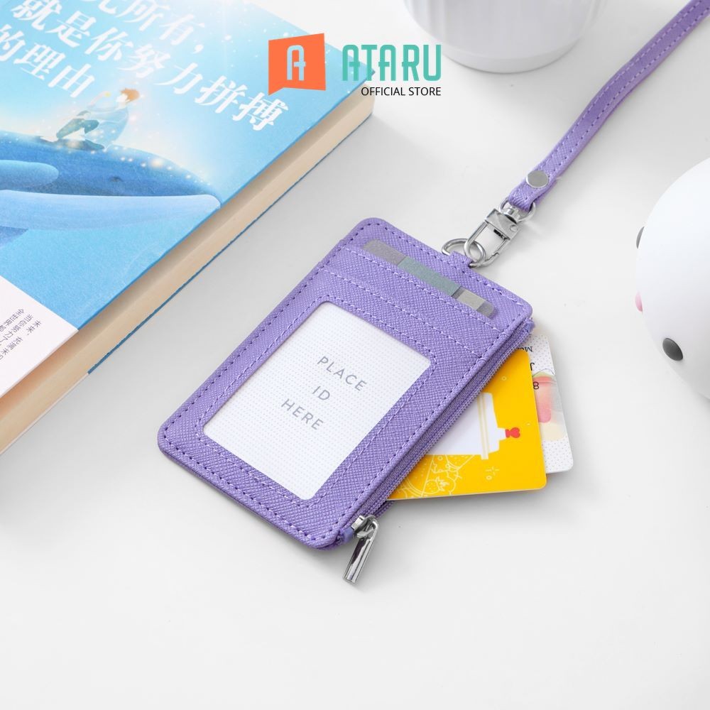 Jual Ataru Holder Id Card Dengan Ritsleting - Ungu Muda Lanyard Tanda ...