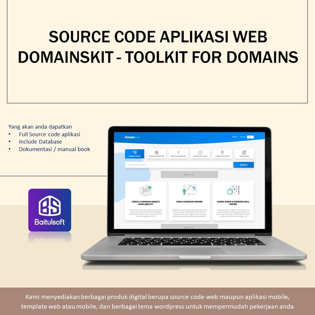 Jual SOURCE CODE APLIKASI WEB DOMAINSKIT - TOOLKIT FOR DOMAINS | Shopee Indonesia