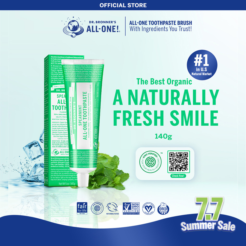 Jual Dr. Bronner's Toothpaste varian Spearmint 140g Odol Pasta Gigi ...