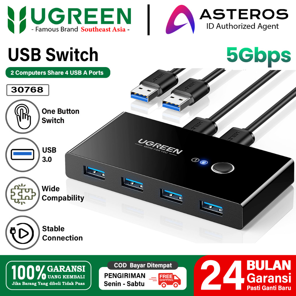 Jual UGREEN Adapter HUB PC 4 Port Sharing Switch Box USB 3.0 2.0 For PC Komputer Laptop | Shopee ...