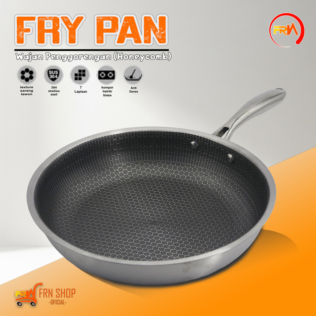 Jual FRN Kitchenware - Wajan Stainless Fry Pan Mewah Wajan Penggorengan Bahan Tebal Best Quality ...