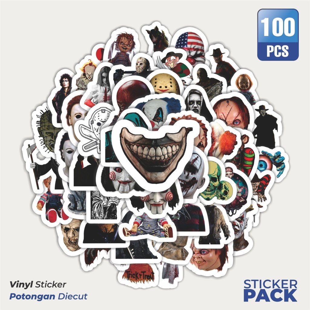 Jual Stiker Vinyl Sticker Halloween Horror Scream Sticker Waterproof ...