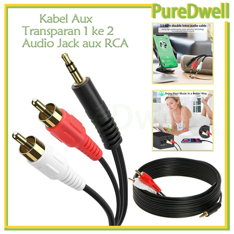 Jual Kabel Audio 1 To 2 Rca / Kabel Jack 2 in 1 Aux Audio - Rca / Kabel ...