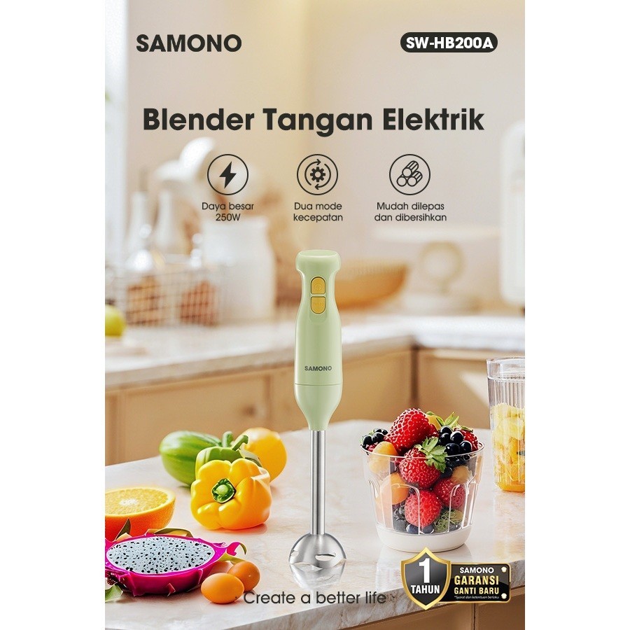 Jual SAMONO Hand Blender SW-HB200A - Blender Tangan 250W Pisau Tajam ...