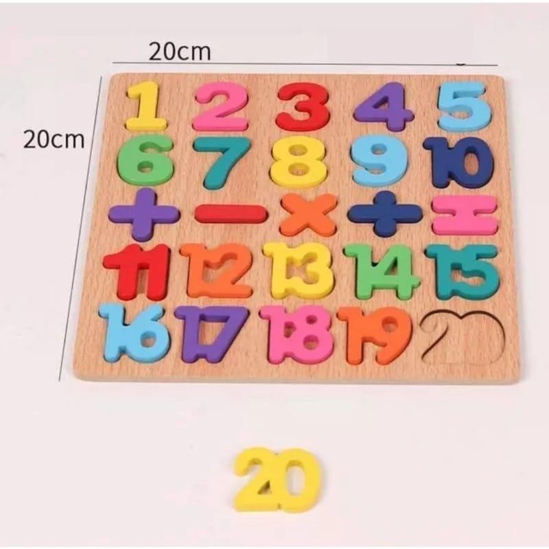 Jual Mainan Puzzle Kayu Edukasi Huruf ABC dan Angka untuk Belajar Anak ...