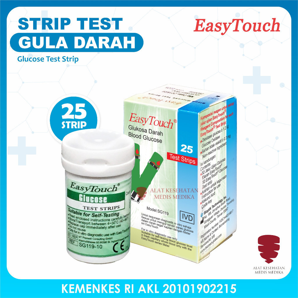 Jual Easytouch Test Strip Glucose ED 2027/03 Cek Gula Darah Easy Touch ...