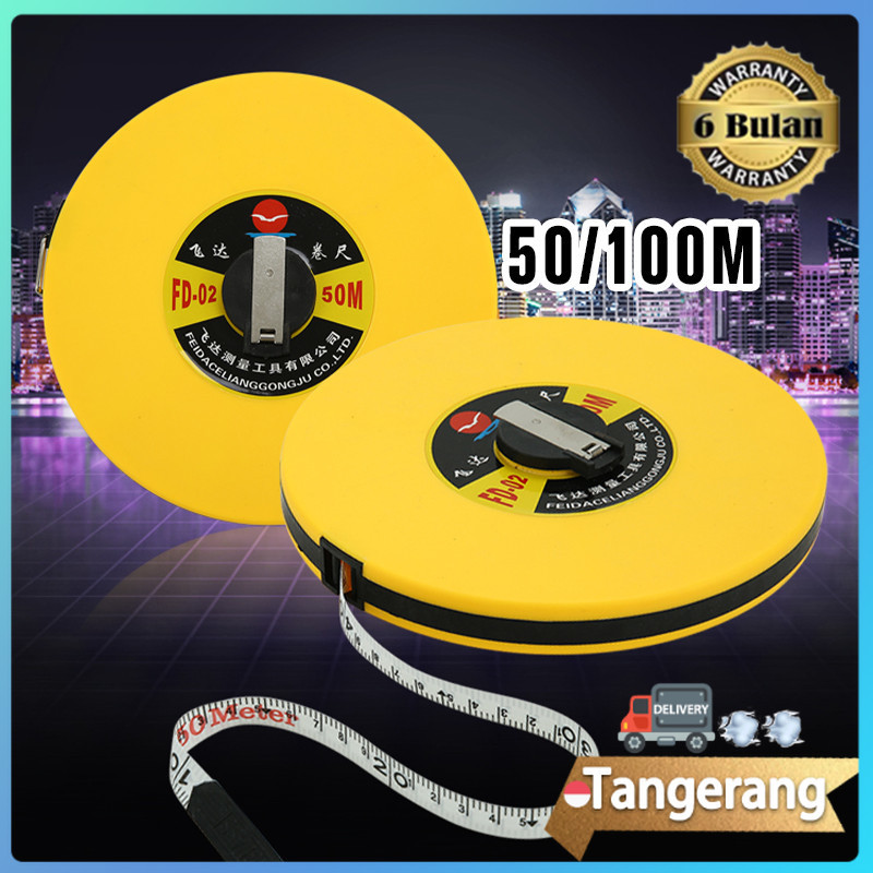 Jual Meteran Fiber 50/100 Meter Meteran Roll Kain Meteran Tanah ...