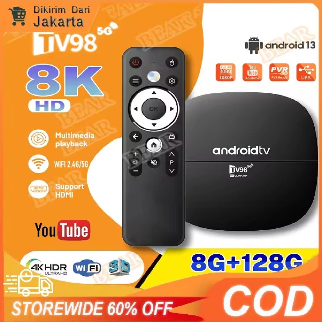 Jual NEWW Smart Tv Box Android 14 X-97 x98 Garansi 2 Tahun pabrik 3d ...