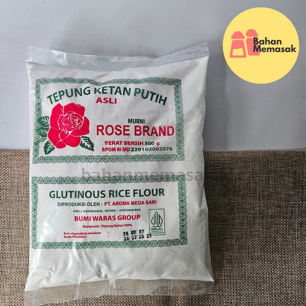 Jual Tepung Ketan Putih Asli Murni Rose Brand 500 gram BPOM Halal ...