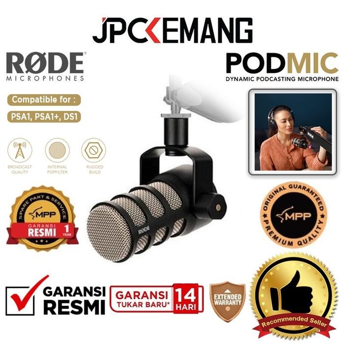 Jual Rode PodMic Dynamic Podcasting Microphone Rode Original - Black ...