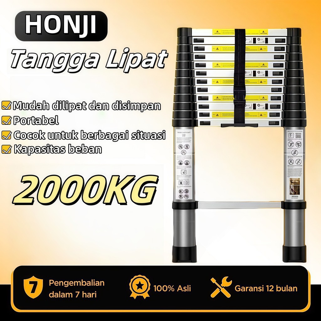 Jual Tangga Lipat Aluminium Teleskopik Portable 3.9/4.3M/5.1 Meter ...