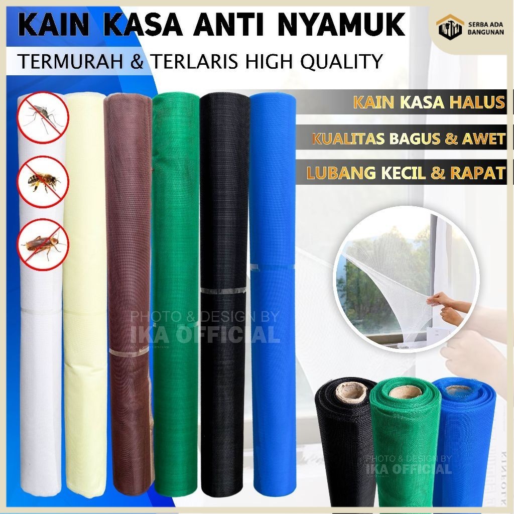 Jual SAB Kawat Kain Nyamuk strimin Nilon Nylon Biru Hijau Cream maroon ...